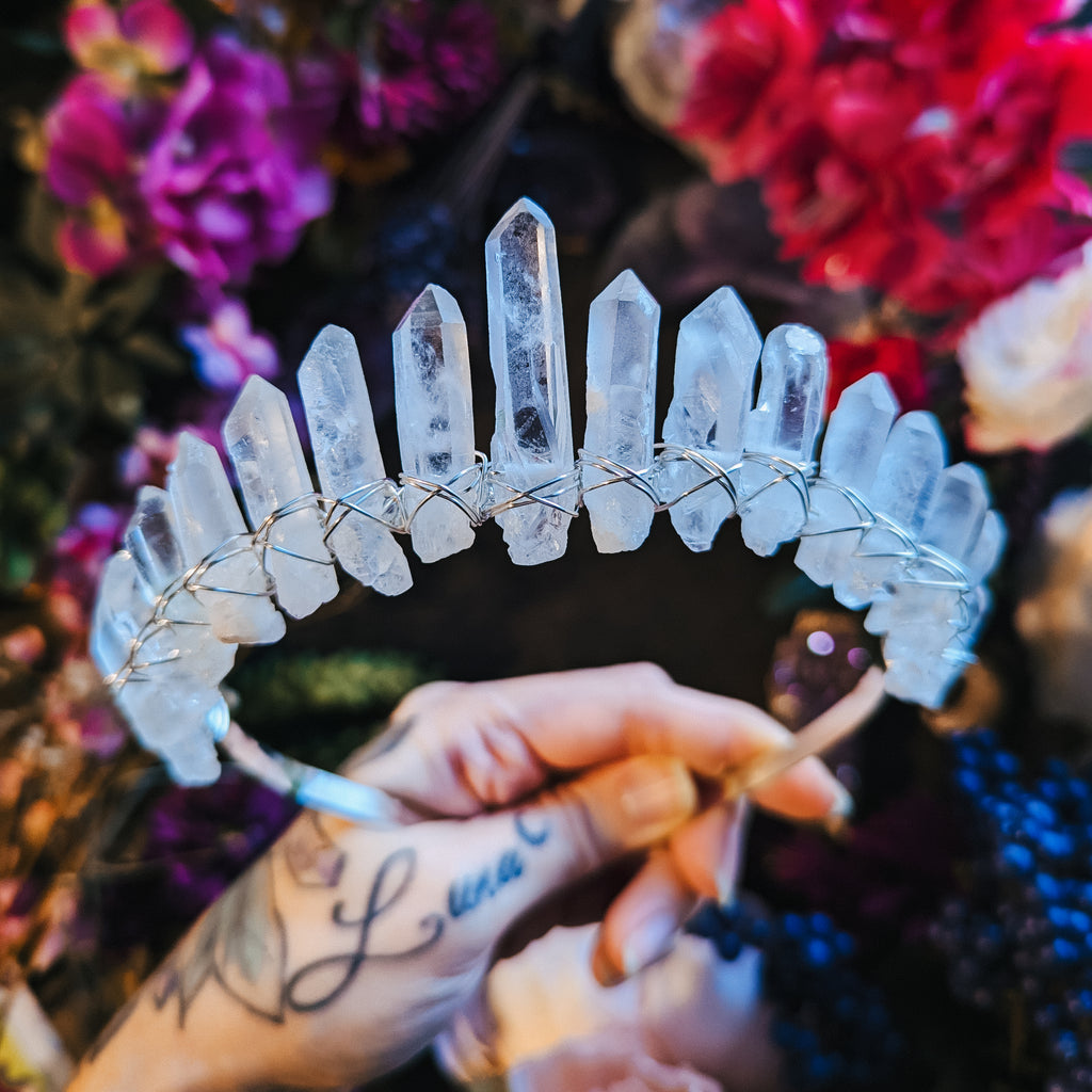 SIMPLY QUARTZ Crystal Crown Headpiece Jewelry – ☽ LUNA CORVUS